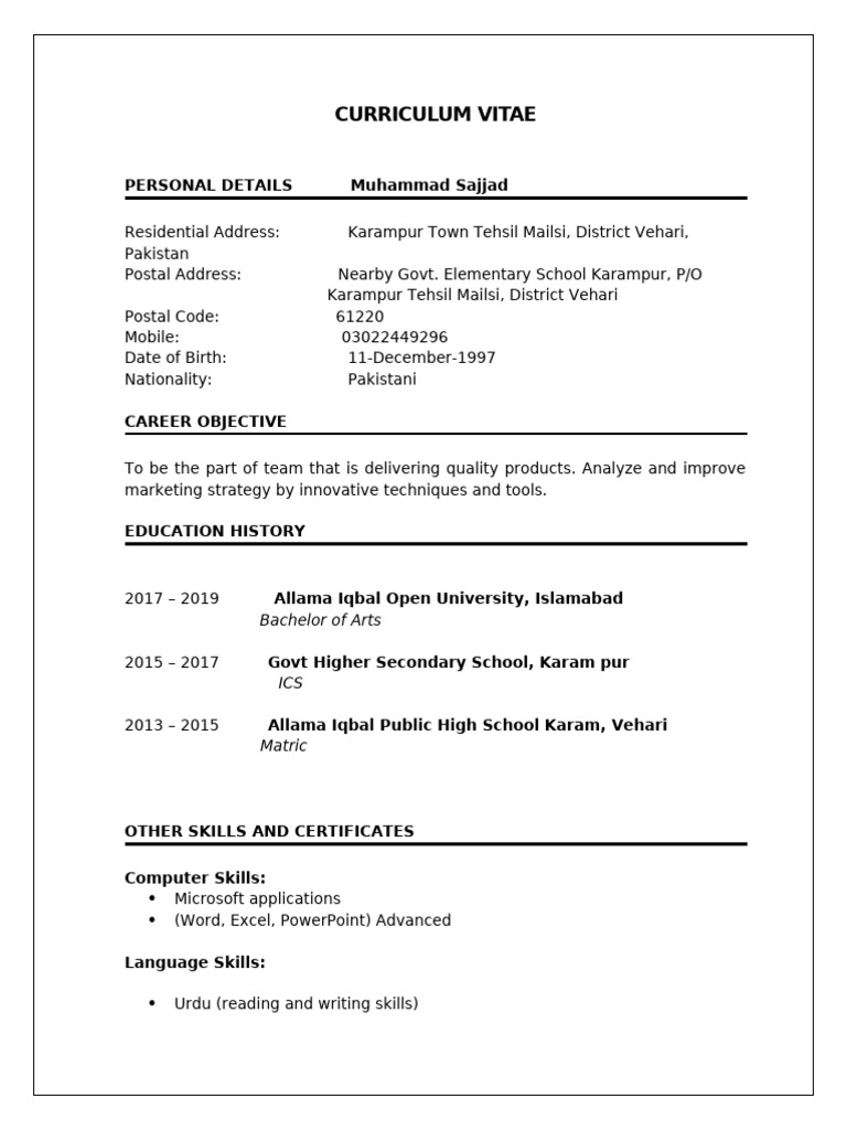Qasba Gujrat Postal Code Details | PDF
