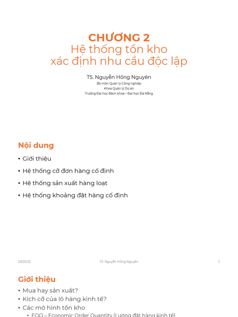 Ch2 - HTTK Nhu Cau Doc Lap | PDF