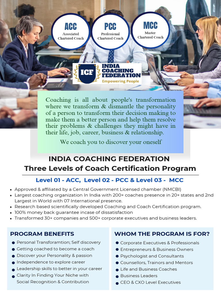 ICF-Chartered Coach Certification Program Brochure | PDF | Mind | Mentorship