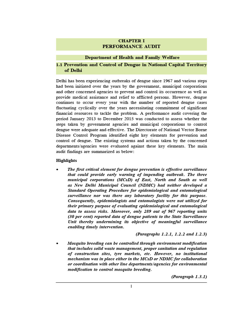 CHAPTER I of NCT Delhi Report 3 of 2016 | PDF | Epidemiology
