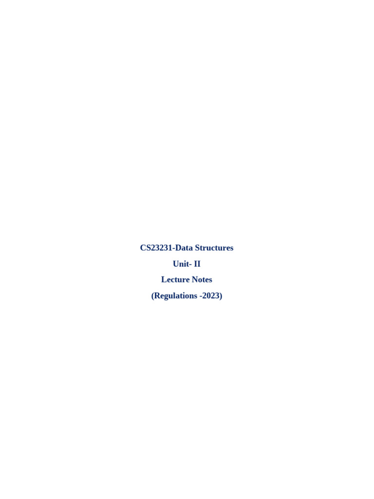 CS23231 Data Structures Unit II | PDF | Queue (Abstract Data Type ...