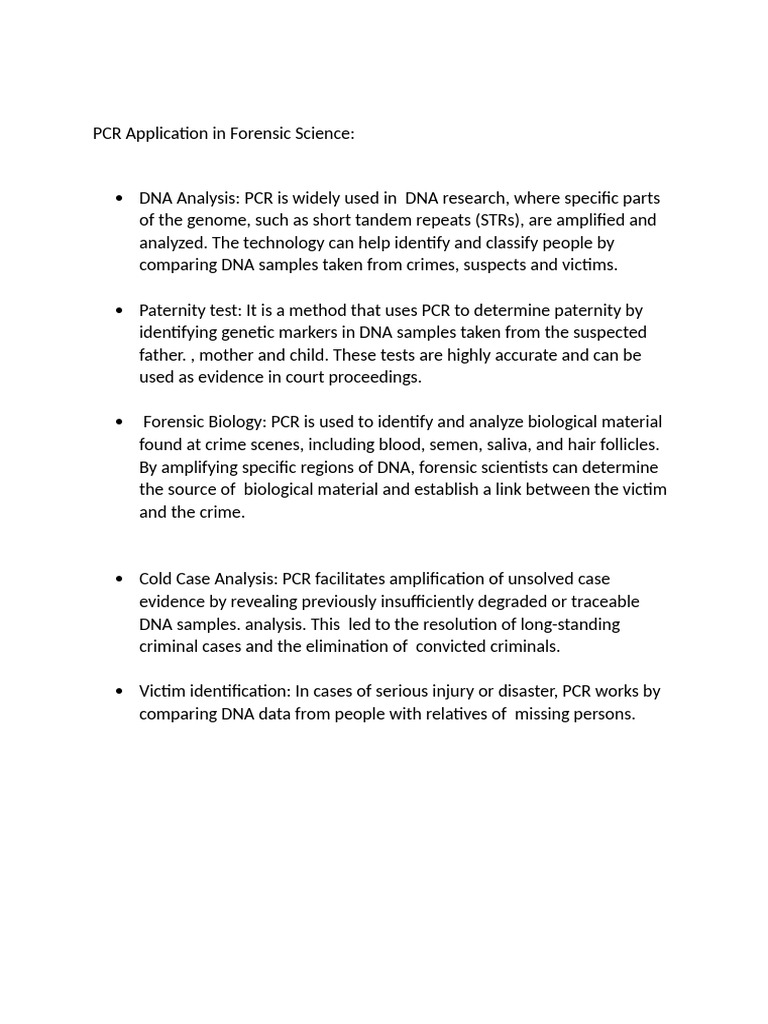 PCR Application in Forensic Science Ba221 | PDF | Polymerase Chain ...