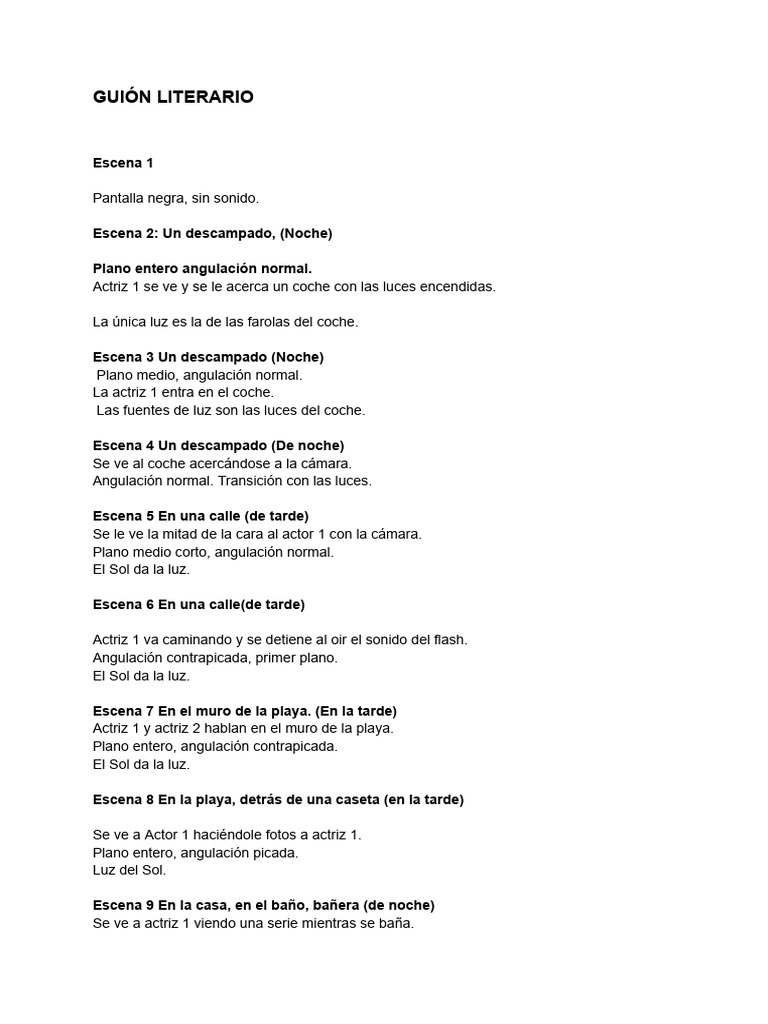 GUIÓN LITERARIO (4) | PDF