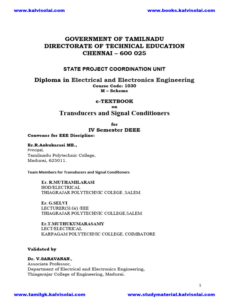 Eee Polytechnic Engineering-Transducers and Signal Conditioners ...