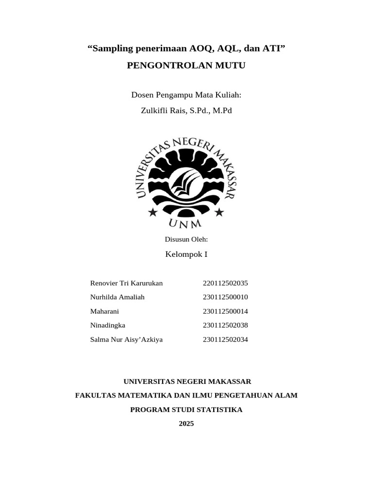 "Sampling Penerimaan AOQ, AQL, Dan ATI | PDF