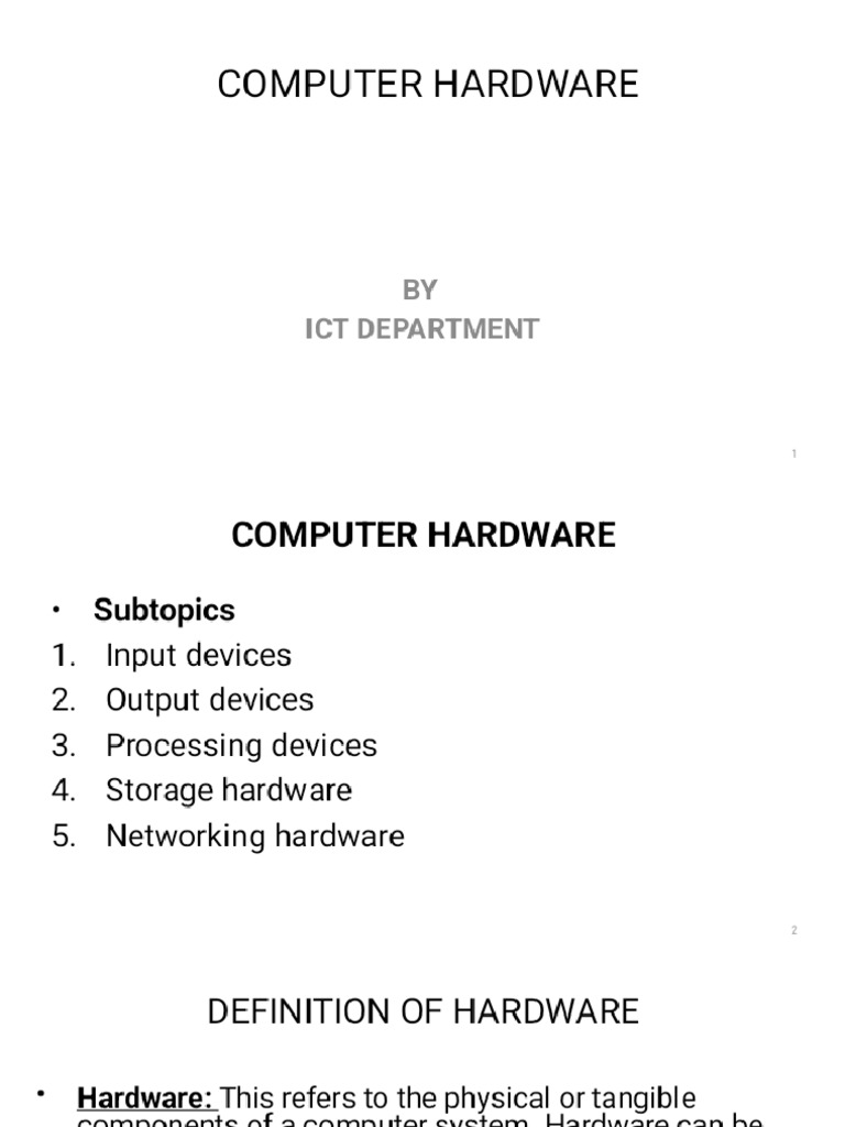 TOPIC 5-COMPUTER HARDWARE - Phoenix | PDF