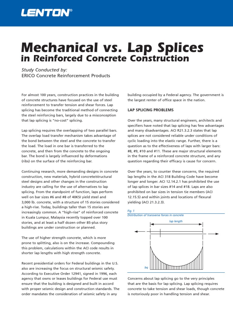 Mechanical vs. Lap Splice | Reinforced Concrete | Concrete