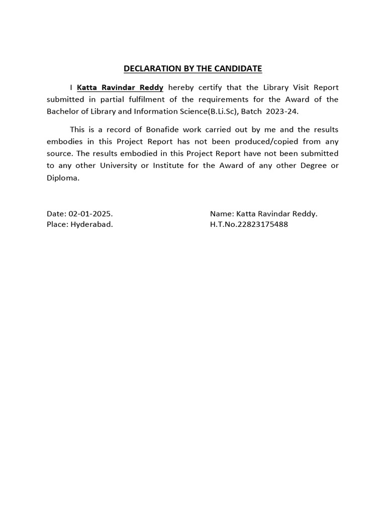 Declaration Blisc | PDF