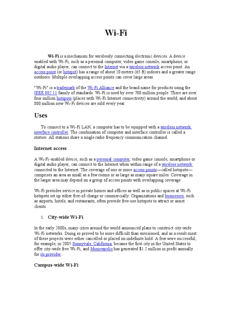 Wi Fi | PDF | Wi Fi | Wireless Access Point