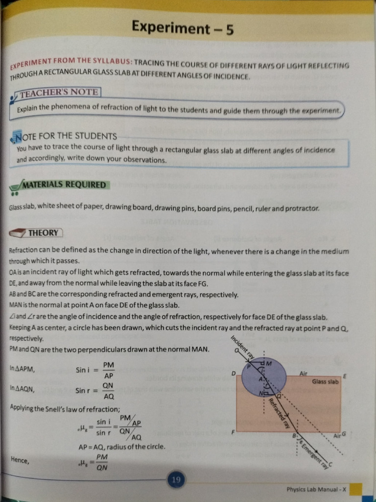 Experiment 4 - Physics Practical | PDF | Refraction | Radiation