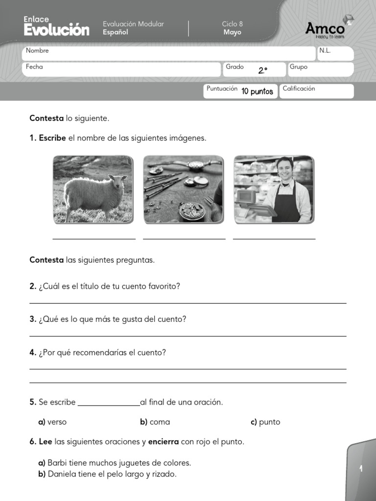Examen C8 Español | PDF