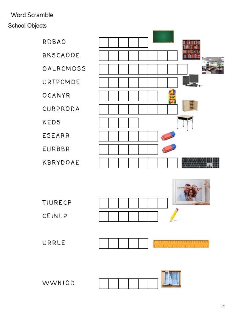Animals School Scramble | PDF
