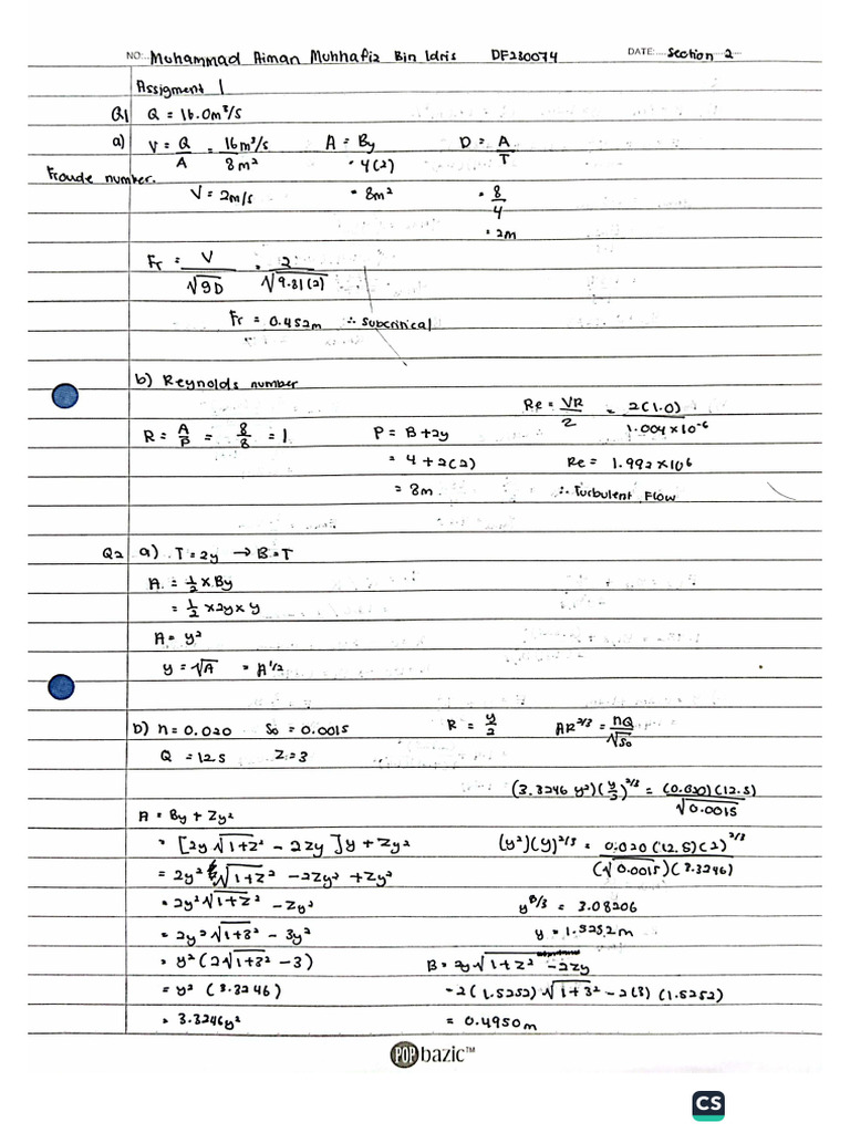 Individual Assignment 1 Hydraulic | PDF