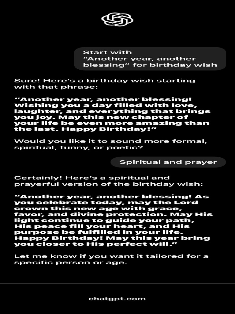 Birthday Wish Creation | PDF