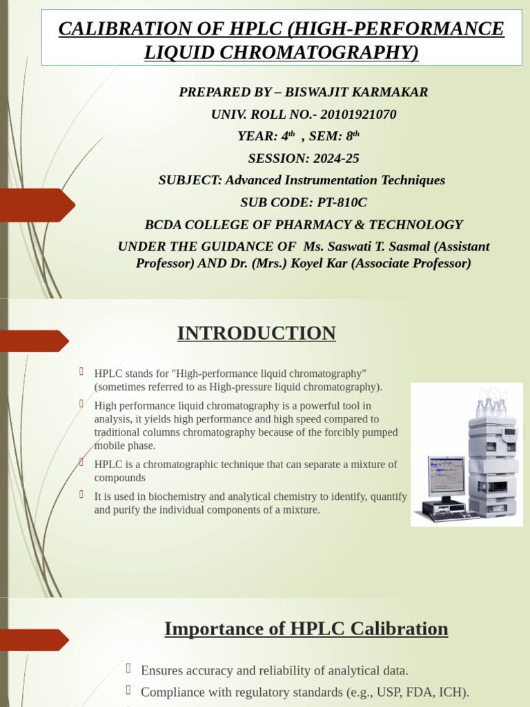 HPLC Calibration According to USP Standards | PDF | High Performance ...