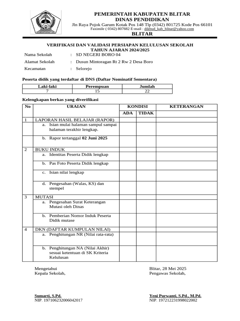 7.Instrumen Verval Kelulusan 2025 | PDF