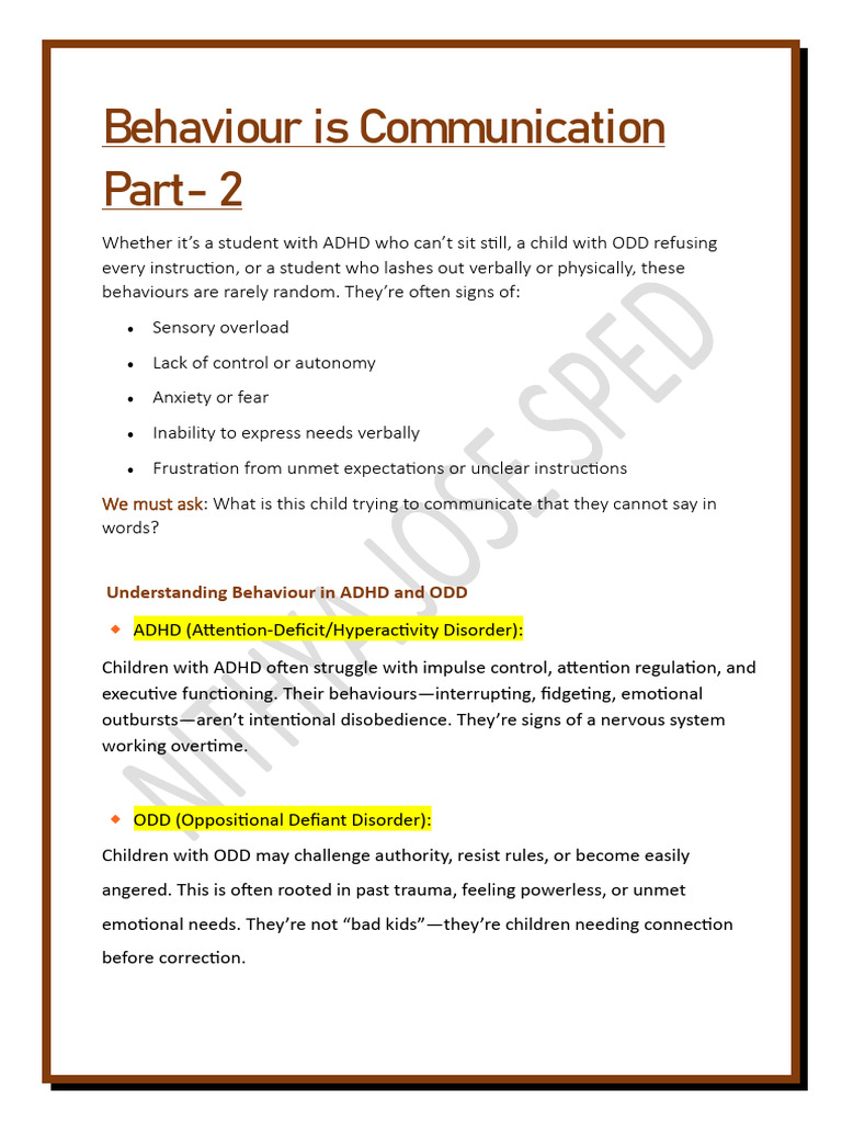 Behaviour as Communication Part 2 1744487552 | PDF | Attention Deficit ...
