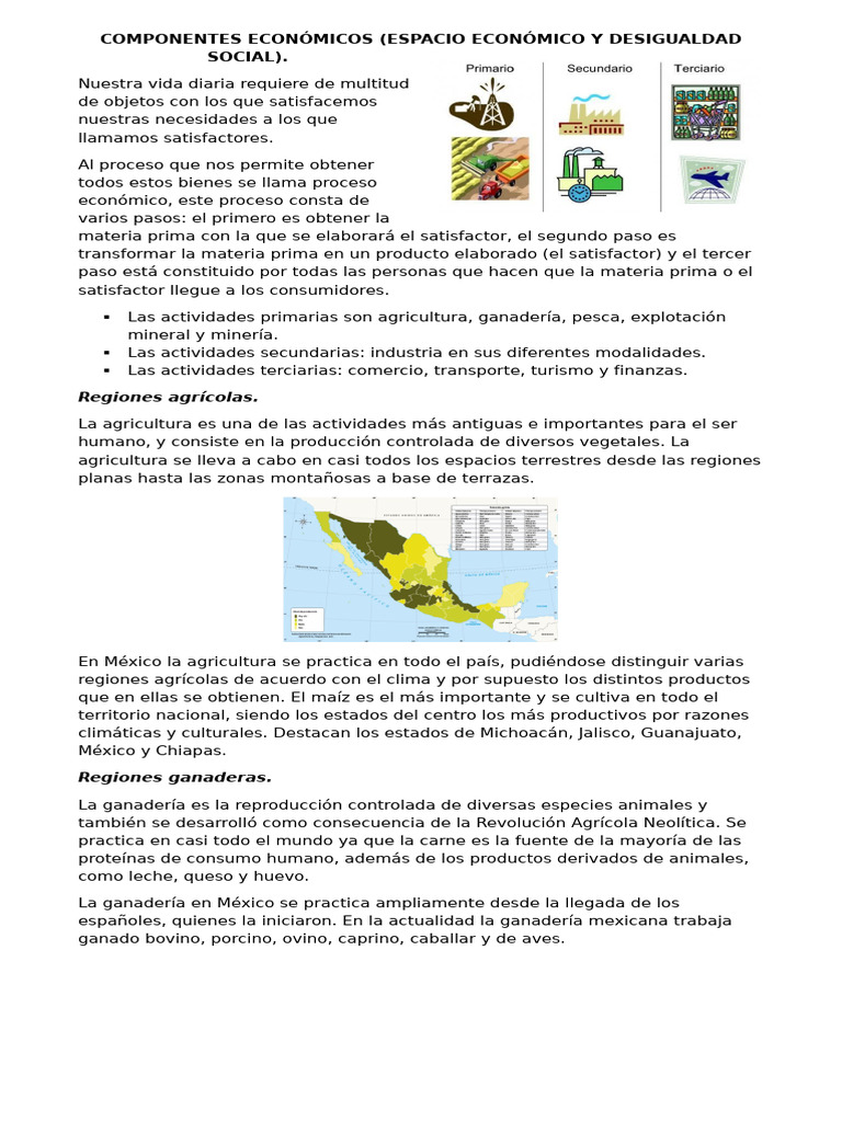 COMPONENTES ECONÓMICOS | PDF | Agricultura | México