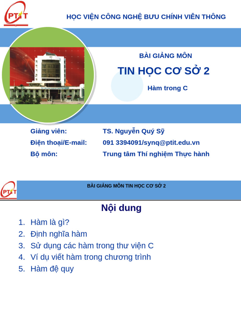 THCS2 - Kip 9 - Hàm Trong C | PDF