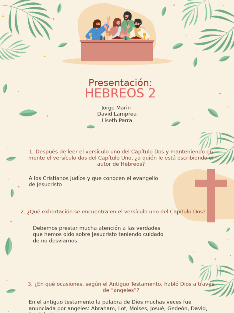 Respuestas Hebreos 2 | PDF | Cristo (título) | Salvación