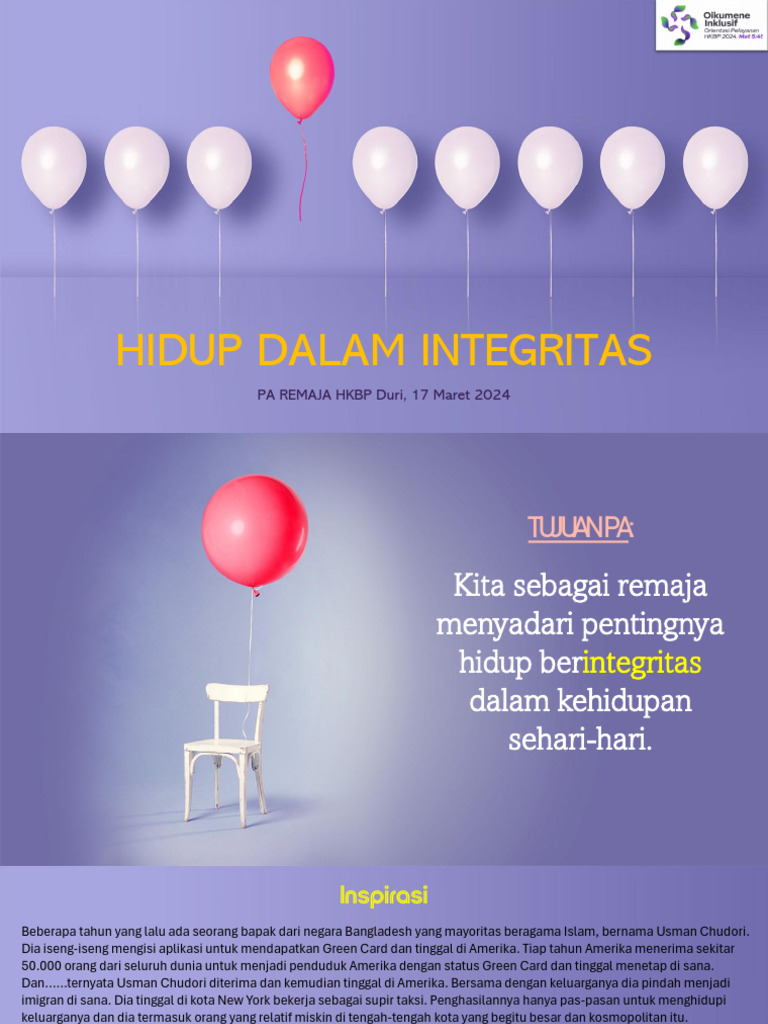 PA Rena_Hidup Dalam Integritas | PDF