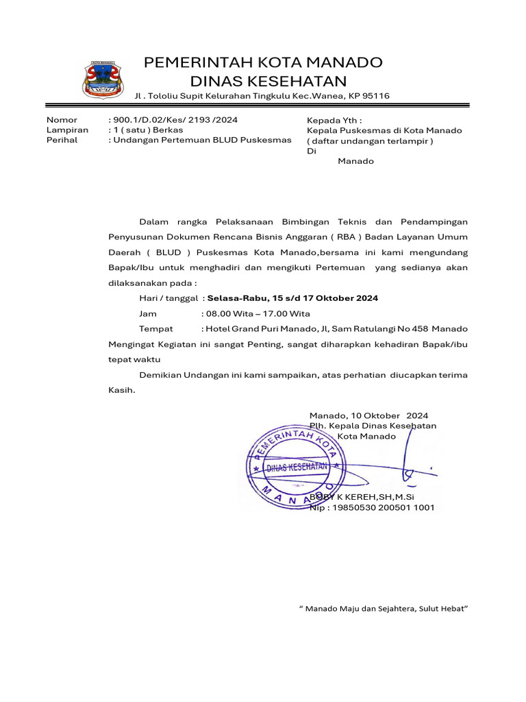 Undangan Blud Pusk | PDF