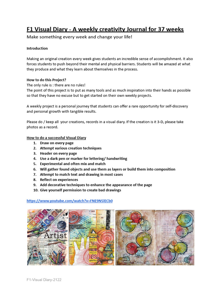 37-Week Creativity Journal Guide | PDF