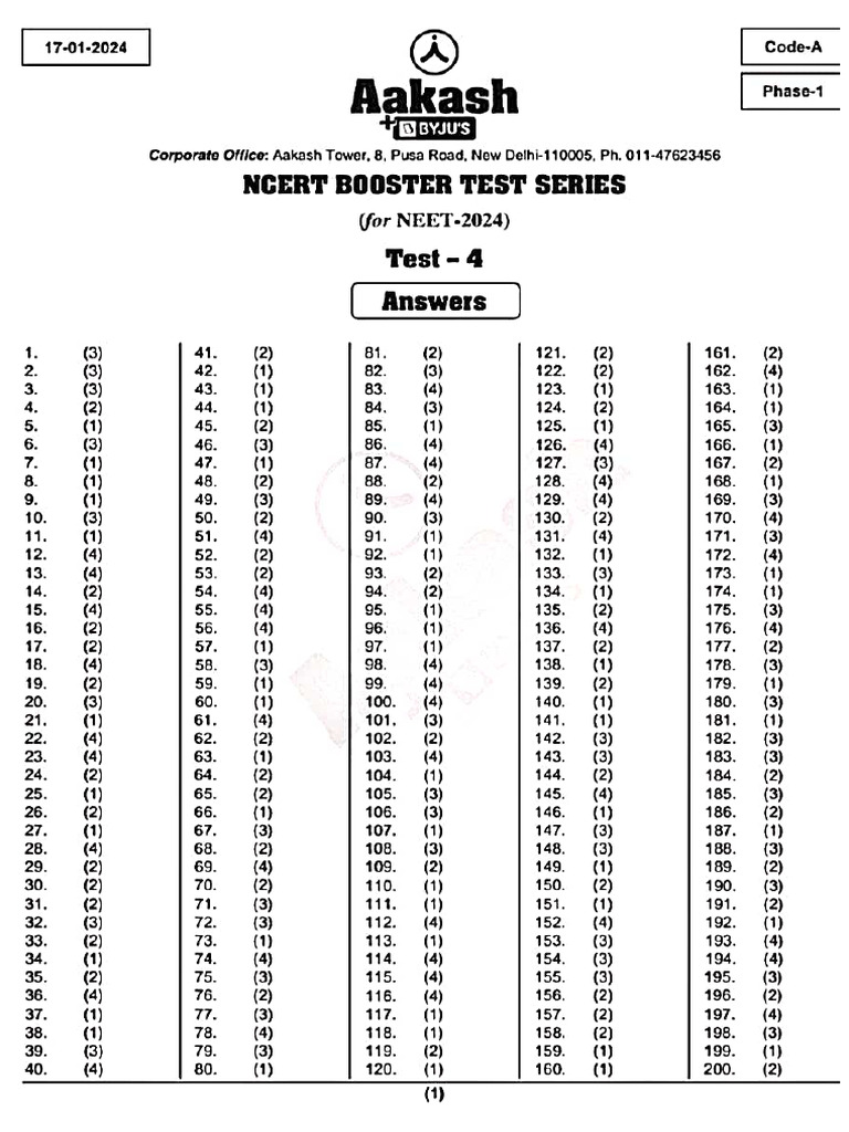 NBTS 4 Solutions OYM 2023-24 | PDF