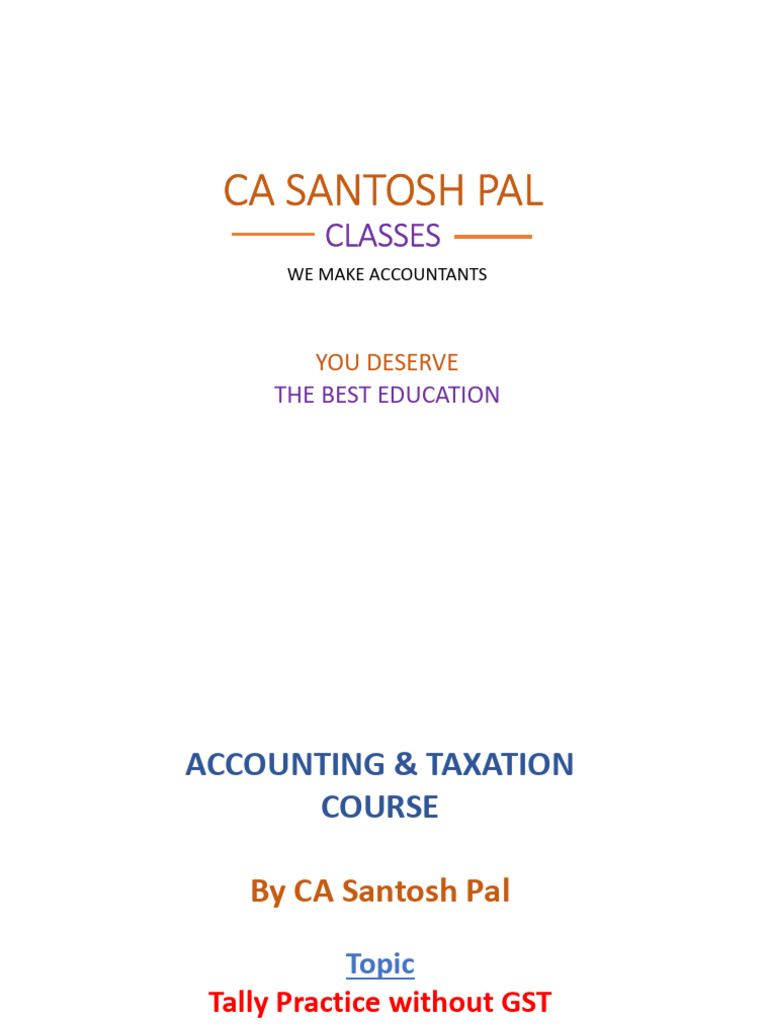 Tally Practice With GST | PDF