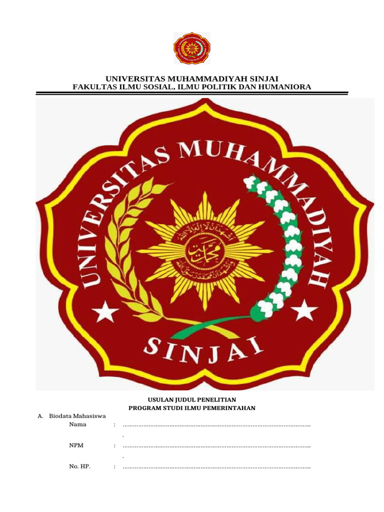 Form Pengajuan Judul-PSIP 2024 | PDF