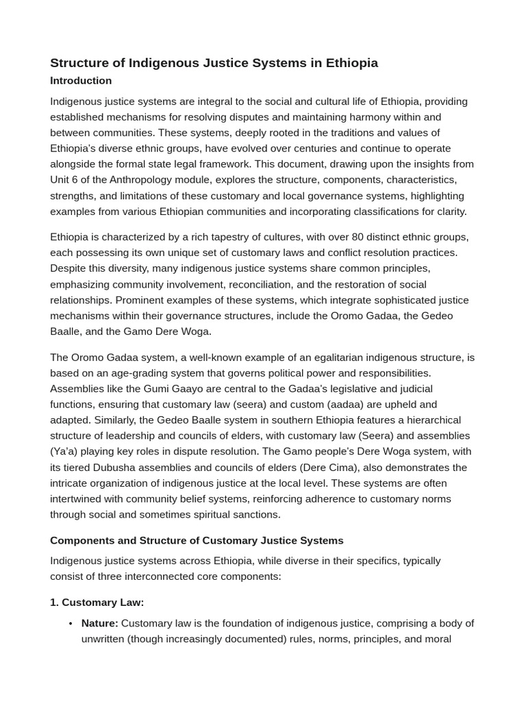 Structure of Indigenous Justice System | PDF | Conflict Resolution ...