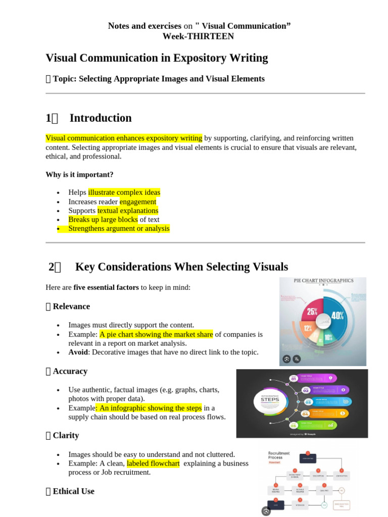 Visual Communication in Expository Writing | PDF | Infographics | Chart