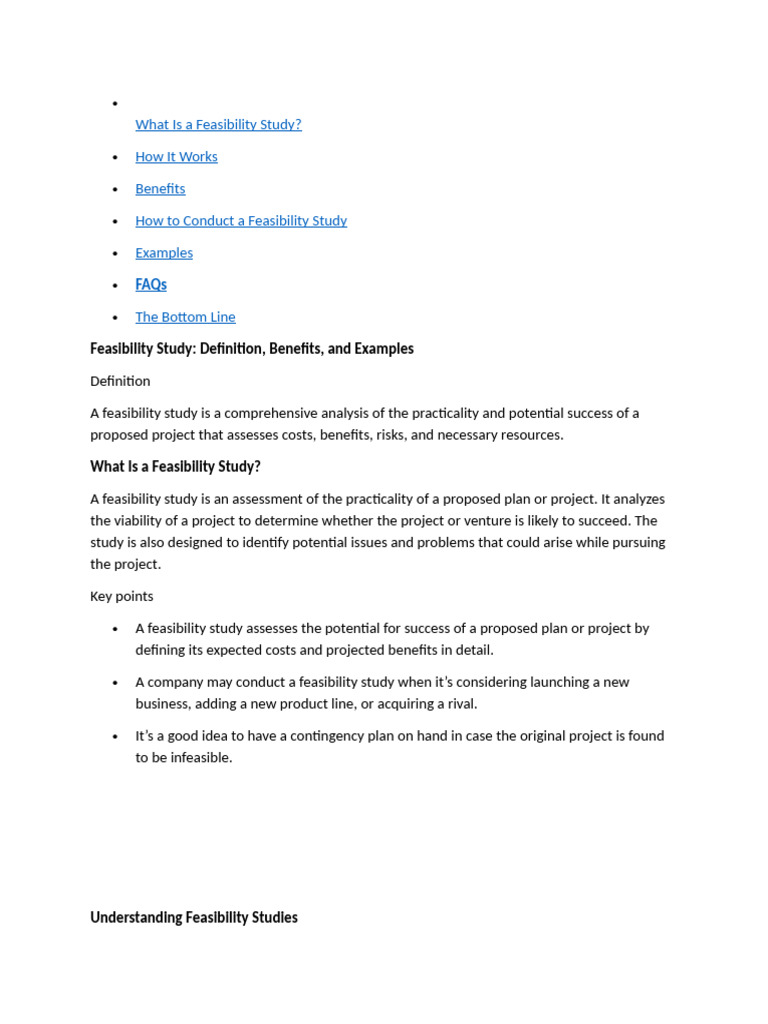 What Is A Feasibility Study | PDF | Feasibility Study | Economies