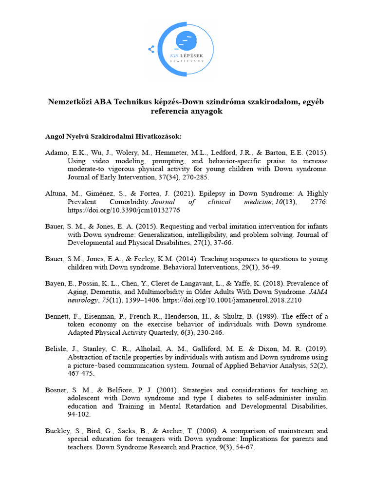 1.modul - Down Szindróma Anyagok | PDF | Intellectual Disability | Autism