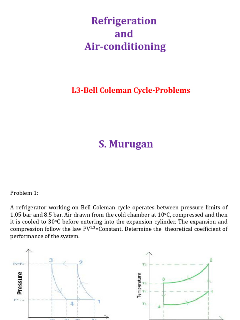 L3-Air Refrigeration Cycle - Problems | PDF | Thermodynamic Properties | Temperature