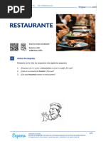 Diálogo en un Restaurante en Español | PDF | Restaurante y Catering