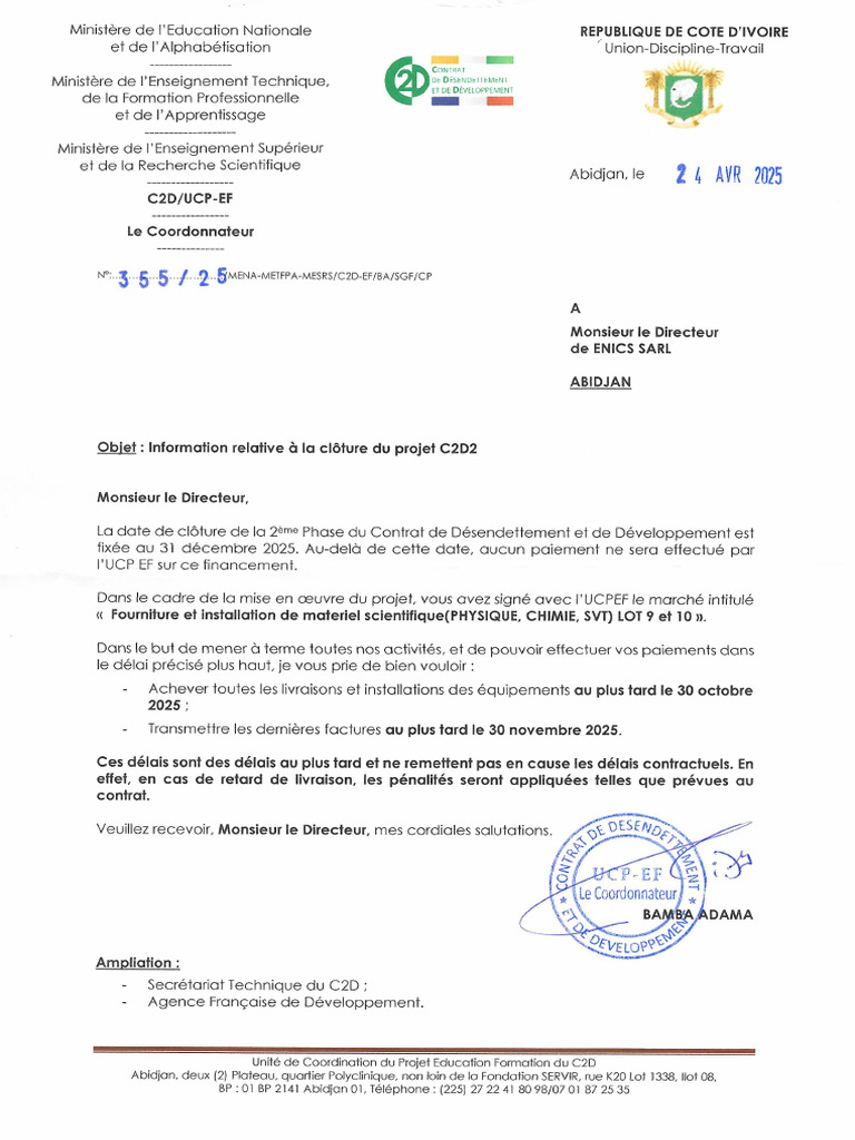 Cloture Du Projet C2D2-F210 | PDF