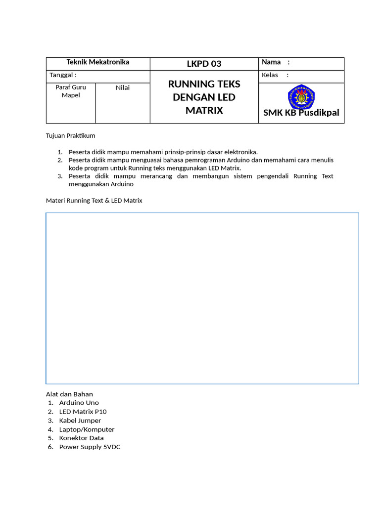LKPD Arduino 03A | PDF