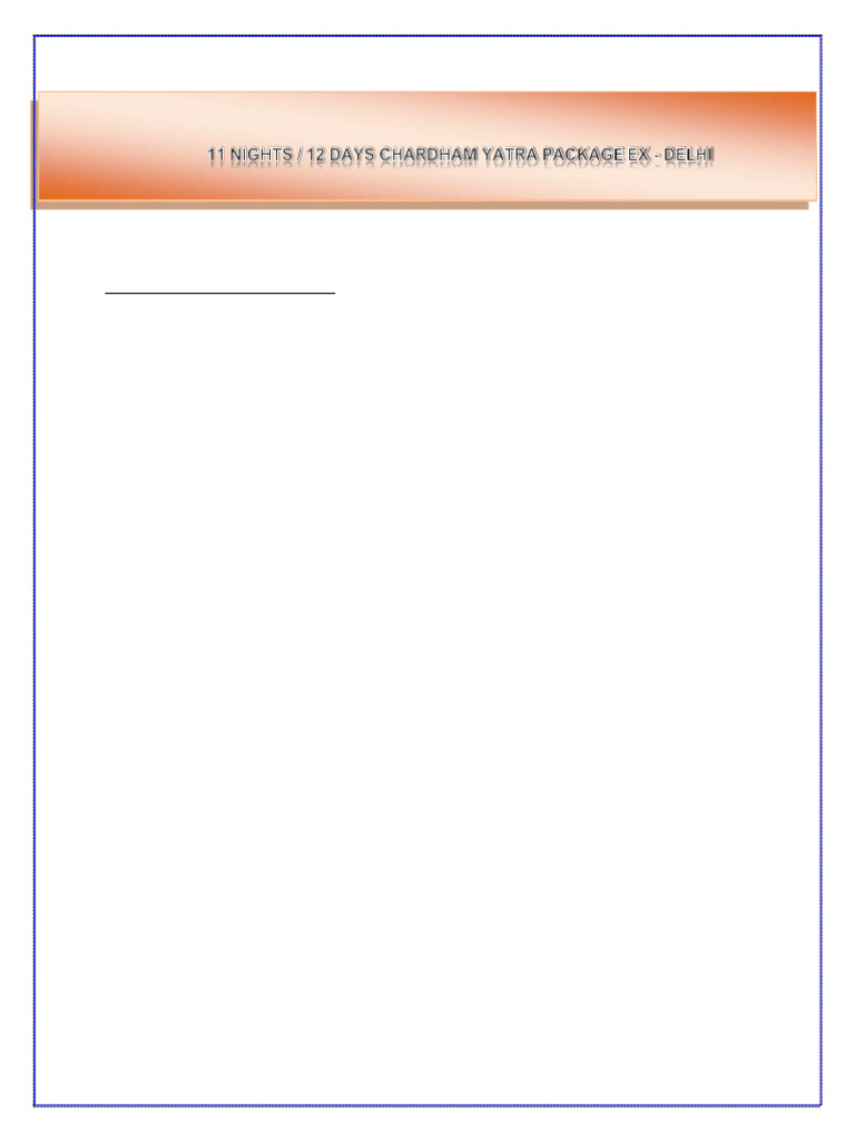 UPDATED-11 Nights 12 Days Chardham Yatra Package Ex - Delhi | PDF