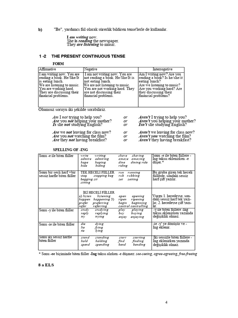 Present Simple Continuous | PDF