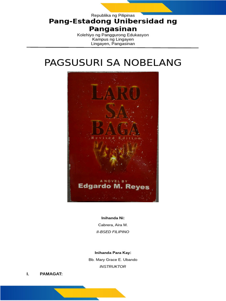 Pagsusuri - Laro Sa Baga | PDF