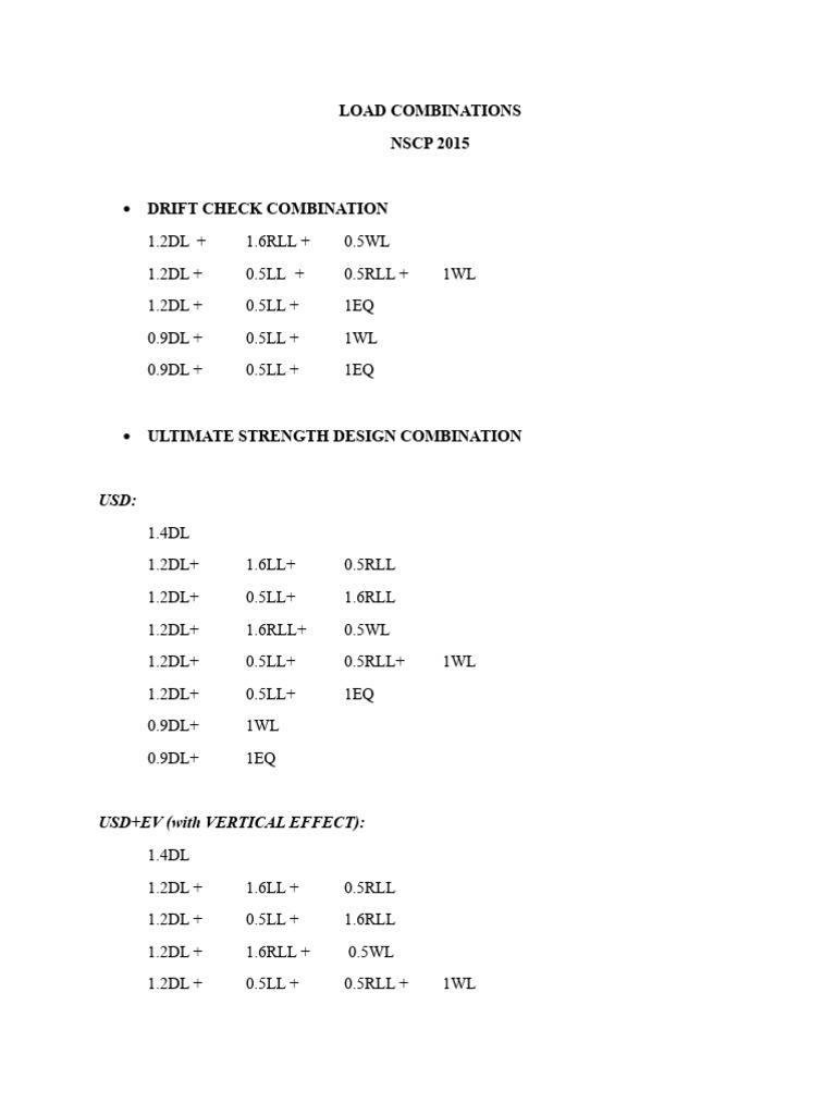 Load Combinations | PDF