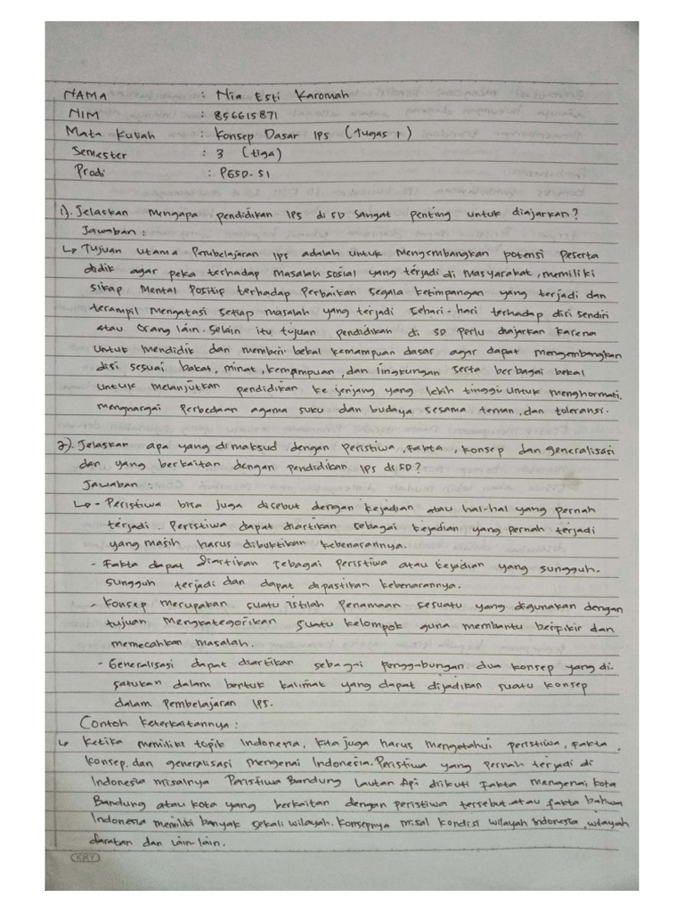 Tugas 1 Konsep Dasar Ips (Nia Esti) | PDF