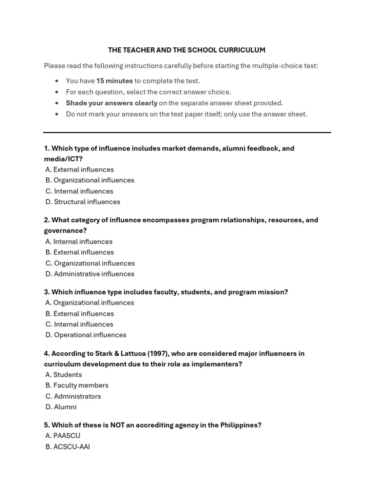 CURRICULUM DEVELOPMENT - Quiz5 | PDF | Curriculum | Educational Technology