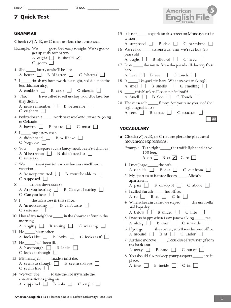AEF3e L5 File7 QuickTest | PDF
