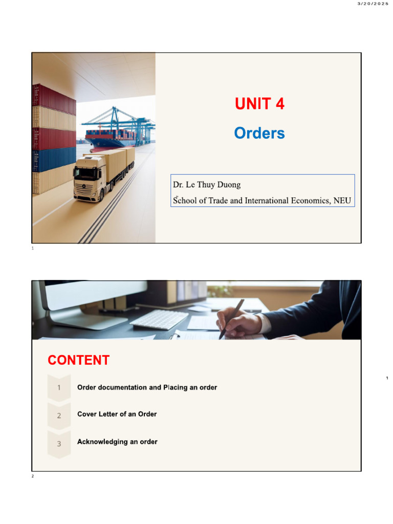 (LMS) Unit 4 - Order (Students) | PDF