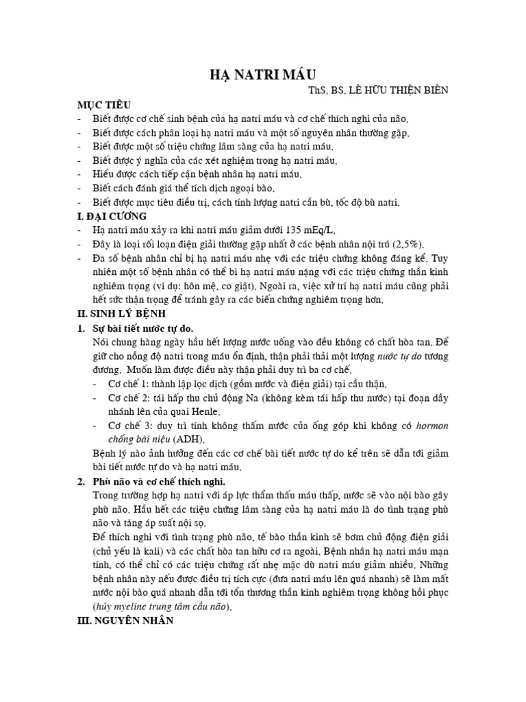 Chuyen Hoa Natri 2 - Bs Bien | PDF