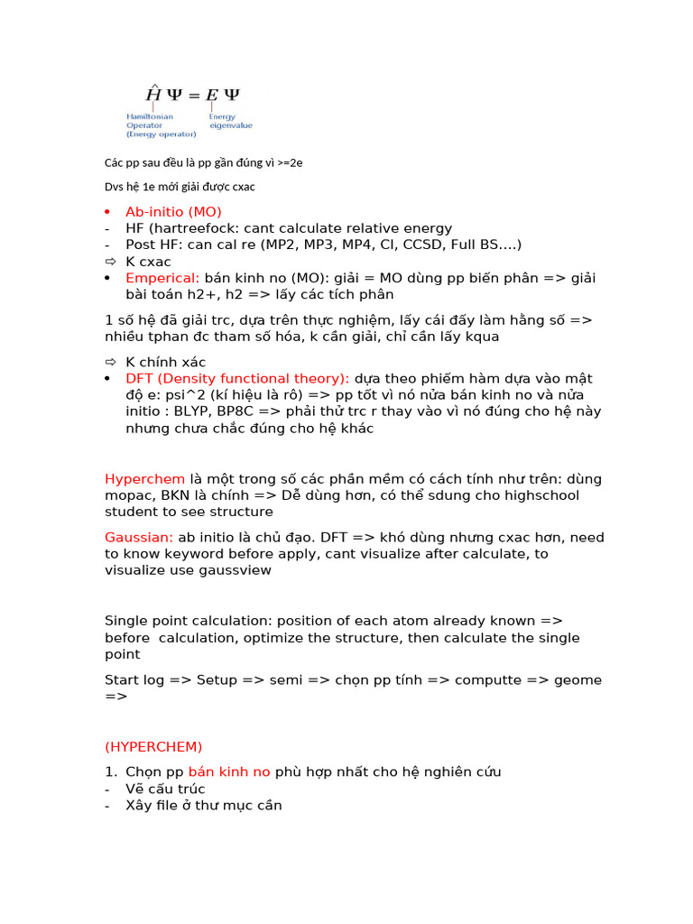 HYPERCHEM Instruction | PDF