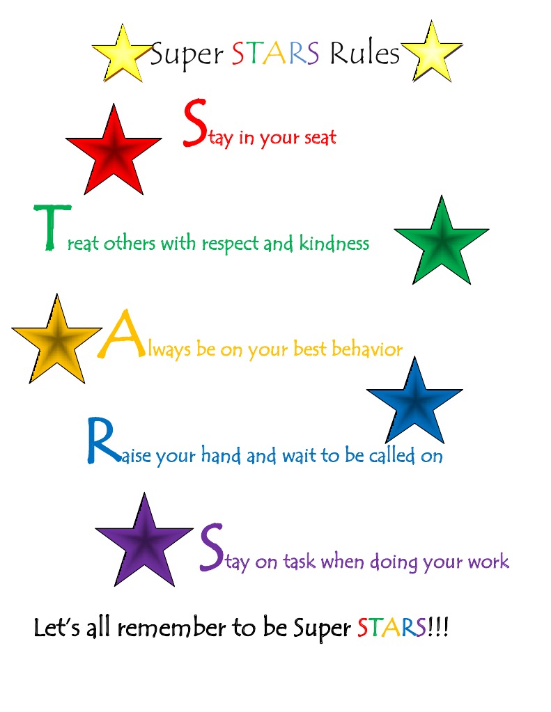 Super STARS Classroom Behavior Rules | PDF