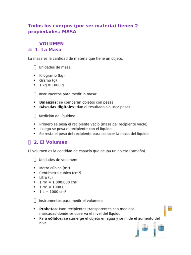 Masa y Volumen: Definiciones y Medición | PDF